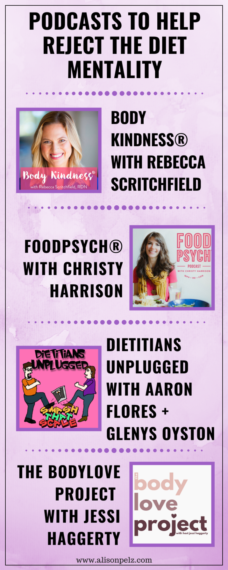 Podcasts to Help Reject the Diet Mentality | Alison Pelz, LD, RD, LCSW